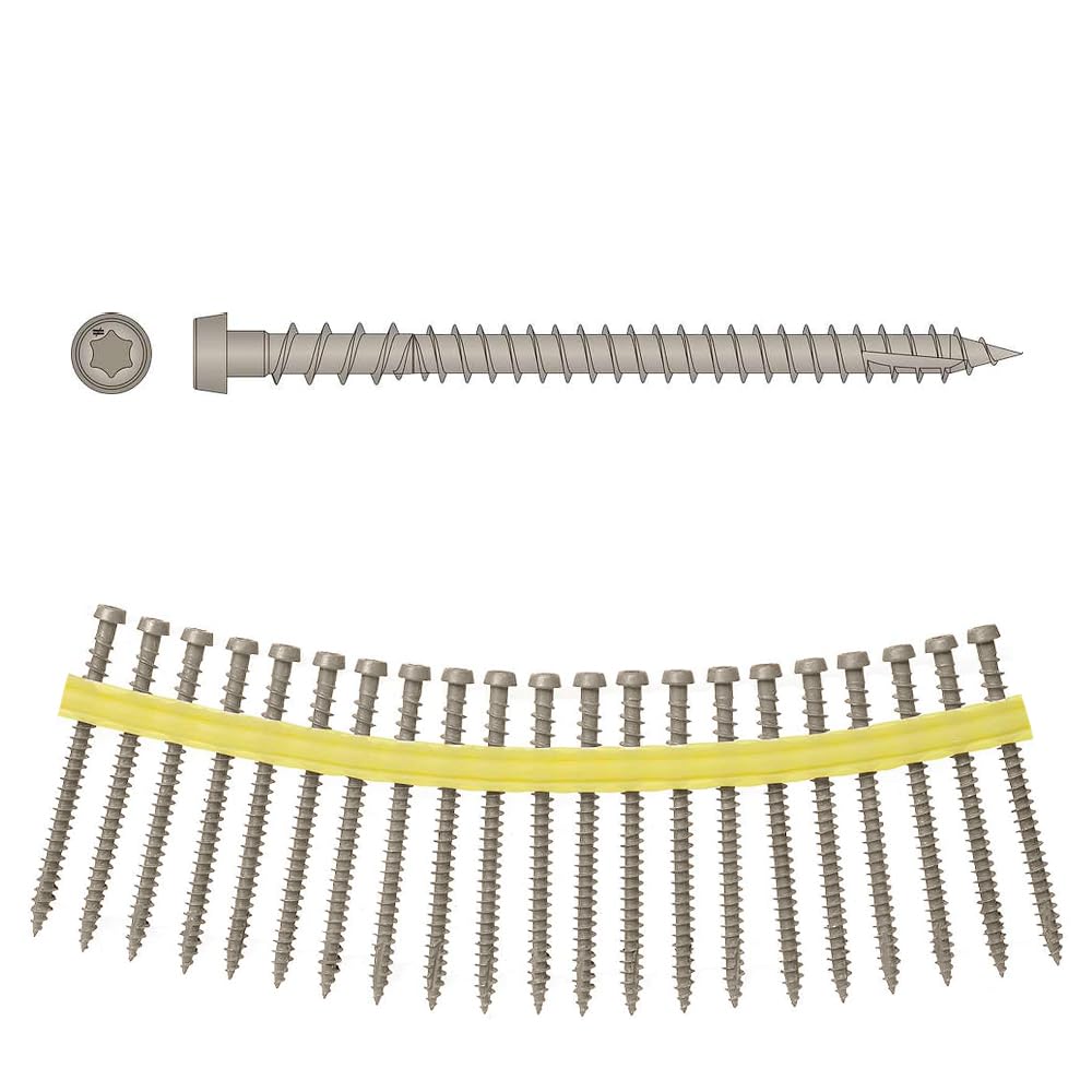 Simpson Strong-Tie DCU234SGR01 Deck-Drive DCU Composite Screw (Collated) — 10 x 2-3/4 in. Quik Guard Gray 01 (1000-Qty)