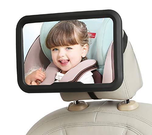 Baby Car Mirror Safety Monitor Child for Rear Facing with Wide Crystal Clear View Shatterproof, Fully Assembled, Crash Tested and Certified