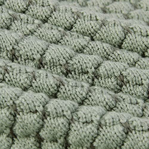 mimixiong Baby Blanket Knitted Soft Swaddling Receiving Baby Blankets for Crib Stroller Sage Green 40x30 Inch