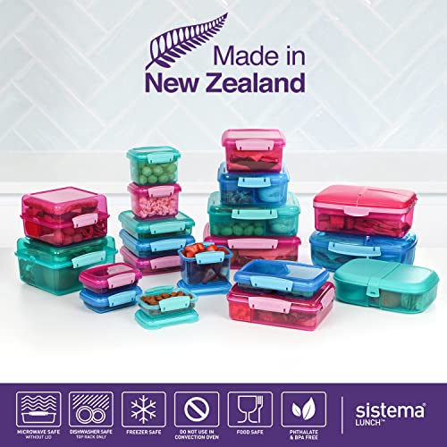 Sistema Lunch Collection Food storage containers, Blue, Green, Pink 6.7oz