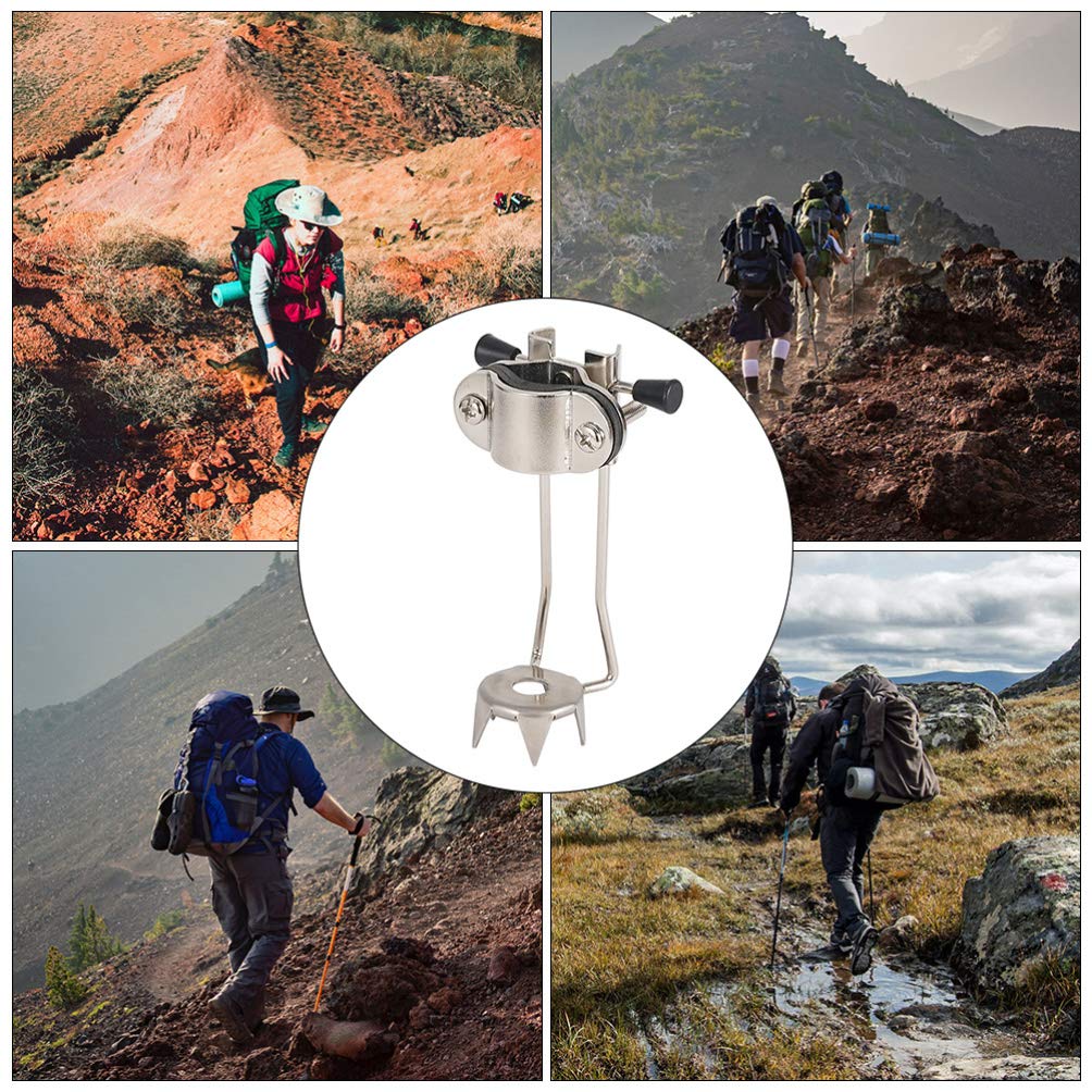 BESPORTBLE Heavy Duty Metal 5 Prong Ice Grip Cane Attachment Replacement Grip for Walking Sticks Trekking Pole Fits On All Canes