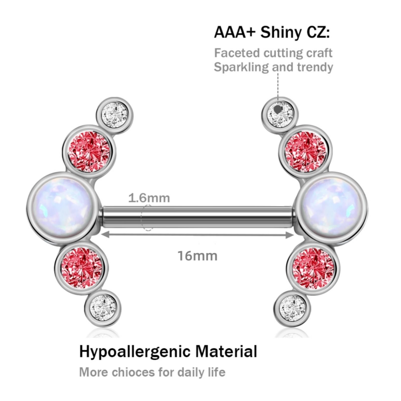 AVYRING Nipple Rings Nipplerings Piercing Women Jewelry Surgical Steel Nipple Shield Nipple Barbells 14g