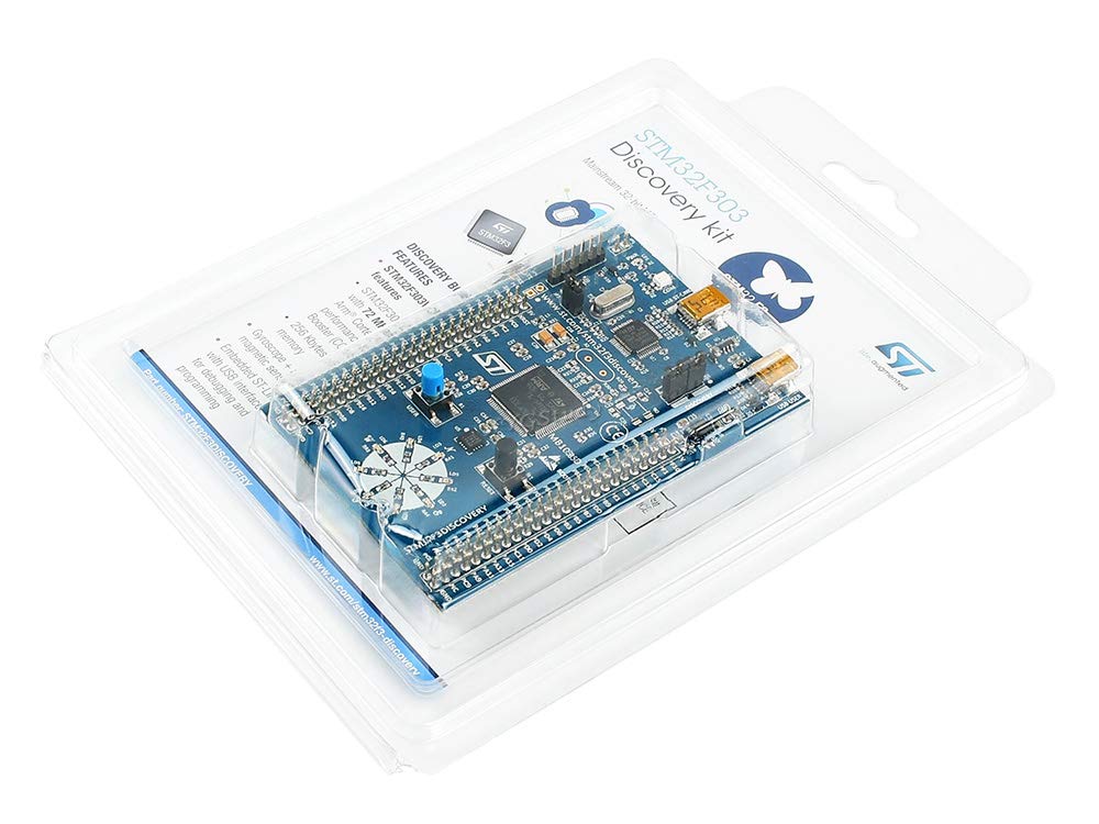 XYG-ST STM32F3DISCOVERY ST STM32F303VCT6 STM32 F3 ARM Cortex-M4 MCU Discovery Evaluation Development Board kit with USB, ST-LINK/V2 debugger, Accelerometer, Gyroscope, E-compass, LEDs, Pushbuttons