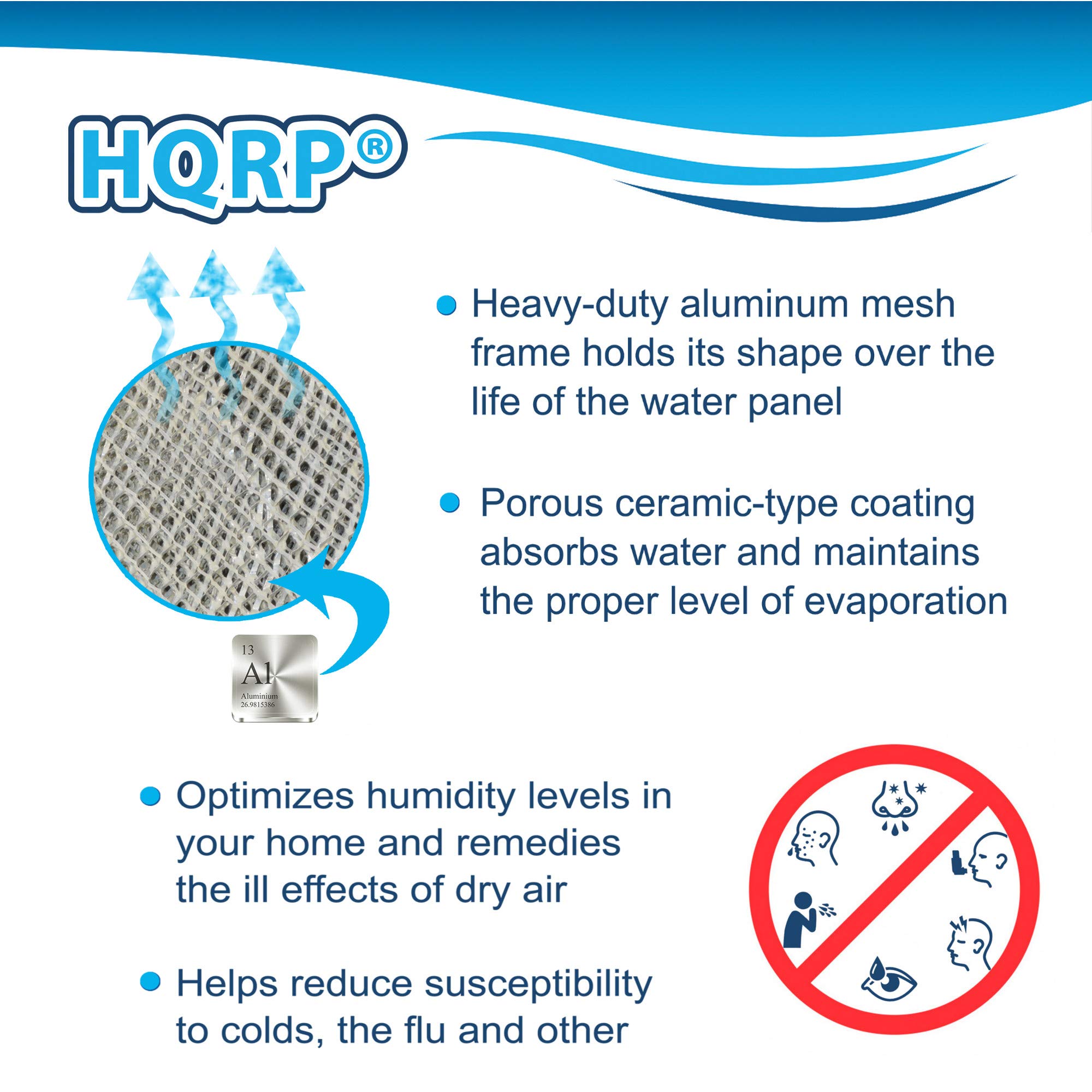 HQRP 2-Pack Humidifier Wick Filter Replacement for Hunter 31941 94124 Compatible with Hunter 33201, 33202, 33204, 33222, 33223, 37201, 37202, 37222, 37223, 36202 Humidifiers