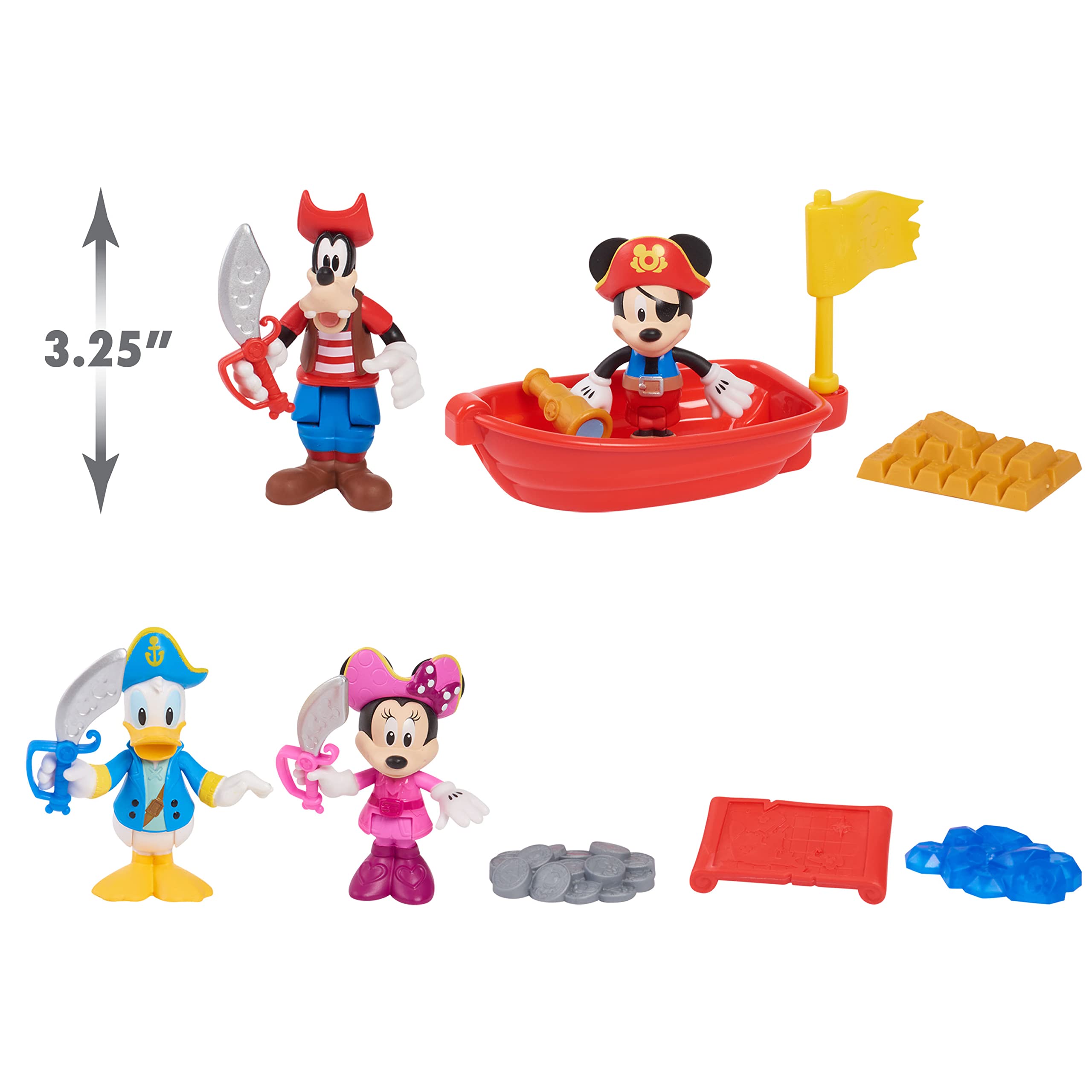 Mickey Mouse Pirate Adventure Figure Set, Kids Toys for Ages 3 Up, Amazon Exclusive