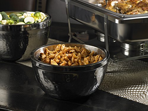 NUCU Artisan Insulated, Double-Wall Hammered Stainless Steel Serving Bowl, 14-Ounce Capacity