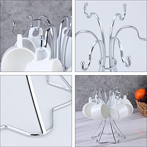 Hemoton 2 Pack Stylish Steel Mug Home Storage Mug Hooks Coffee Cup Stand Coffee Mug Tree Tree Holder Stainless