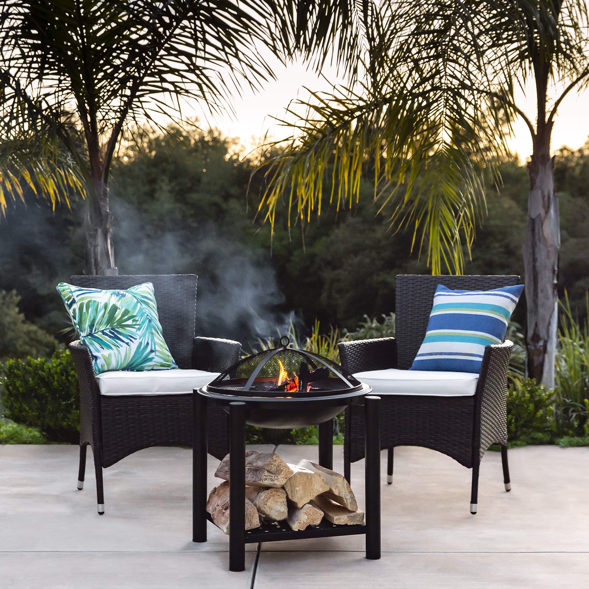 Best Choice Products 21.5-inch Outdoor Fire Pit Bowl Table and Storage for Patio, Backyard w/Shelf, Fire Spark Guard, Log Grate, Poker, Water-Resistant Cover, Black
