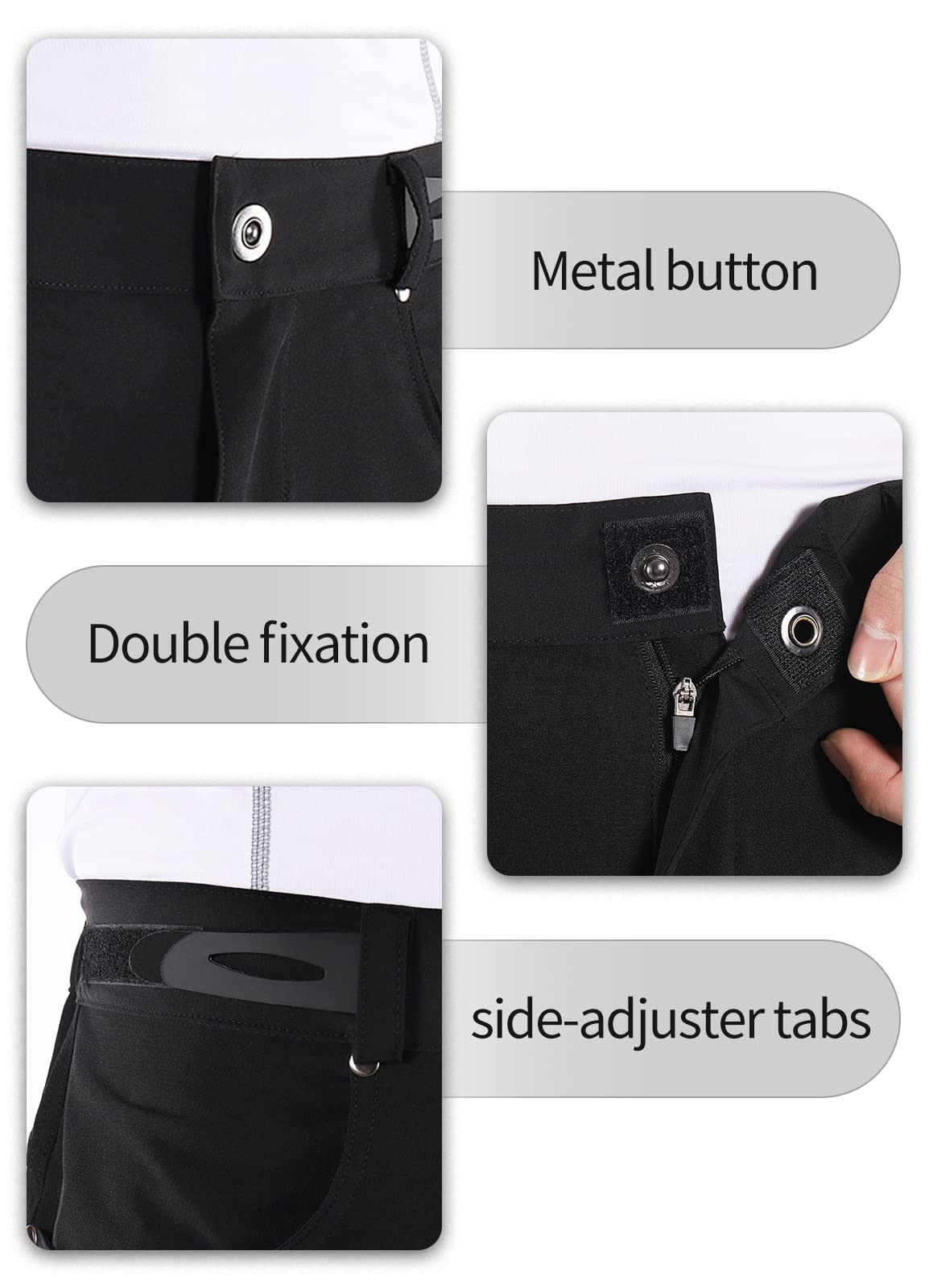 BERGRISAR Men's Cycling Shorts Mountain Bike Shorts Bicycle Shorts Biking Shorts Zipper Pockets 1806BG Black Size X-Large