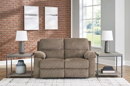 Signature Design by Ashley Scranto Contemporary Manual Reclining Loveseat, Light Brown