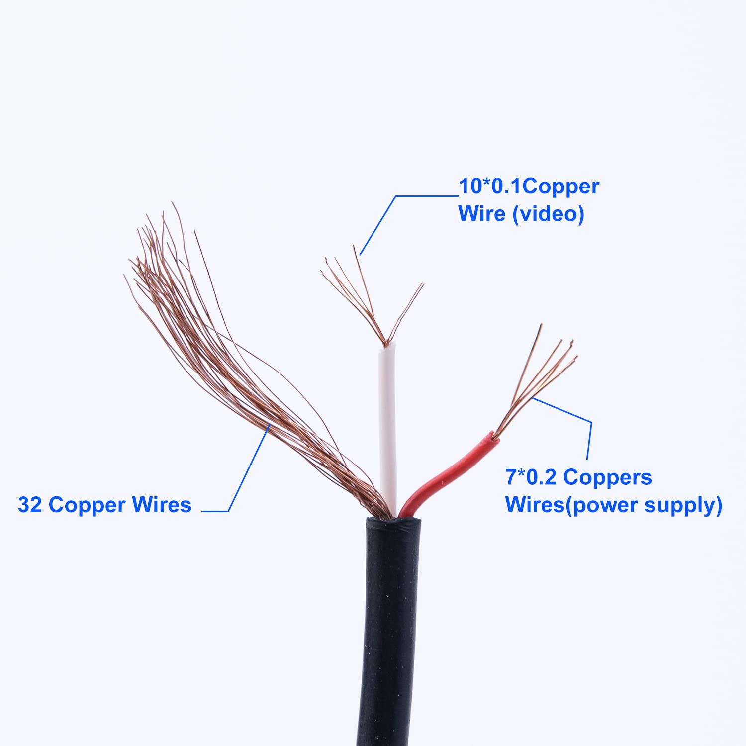 CCTV Cable 100ft Security Camera Extension Cable, All-in-One BNC Video Power Cables, bnc Cable,CCTV Cable,Security Camera Wire,bnc Cable 30m,Camera Wire,Surveillance Camera Cables 4-Pack, White