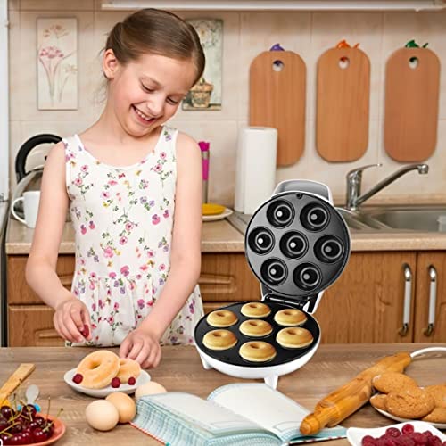 Mini Donut Machine, Makes 7 Donuts, Non-Stick Donut Maker Machine for Kid Friendly Dessert or Snack