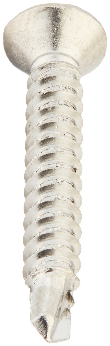 Small Parts 0616KPF188 18-8 Stainless Steel Self-Drilling Screw, Plain Finish, 82 Degree Flat Head, Phillips Drive, #2 Drill Point, #6-20 Thread Size, 1" Length (Pack of 50)