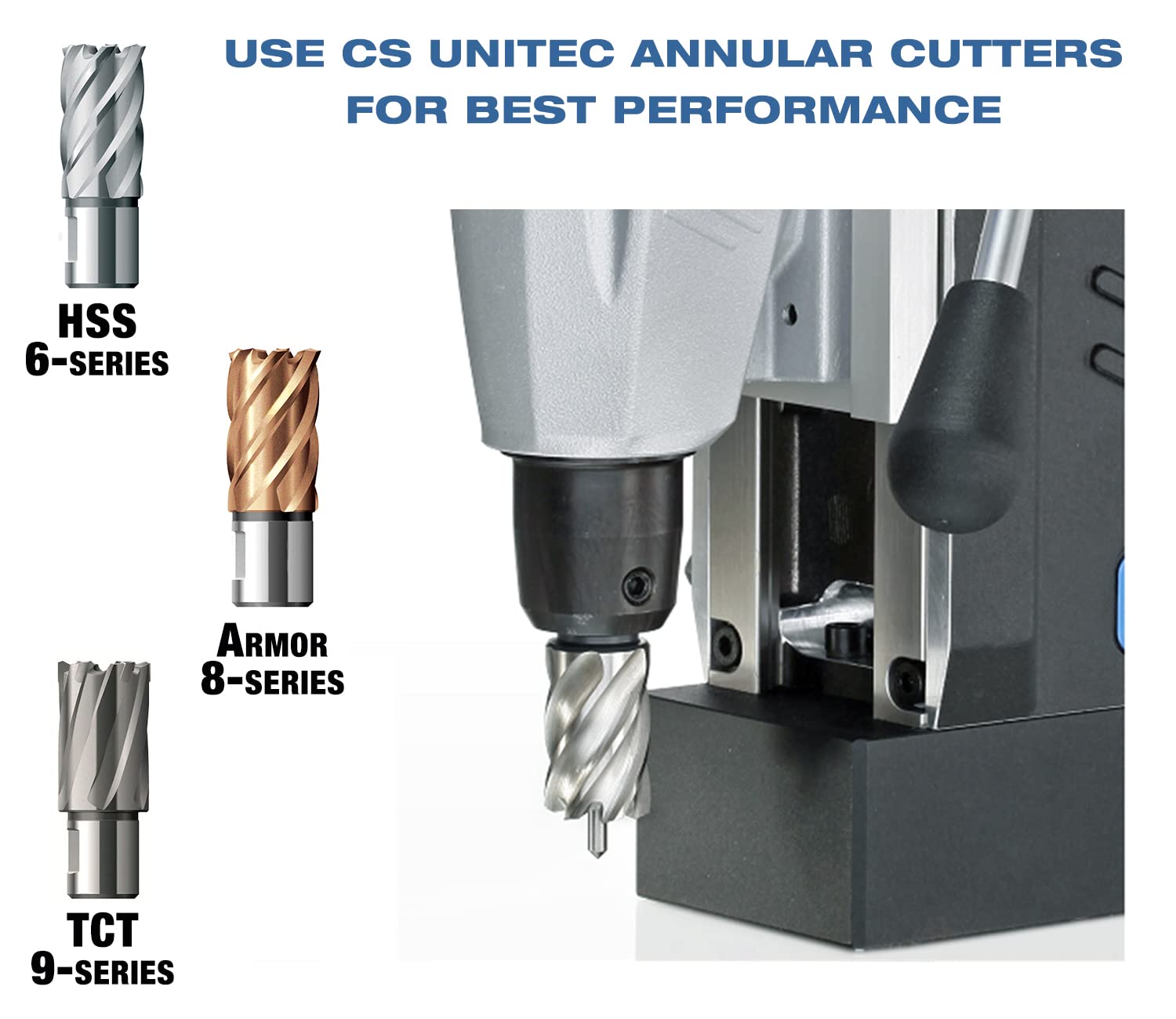 C.S. Unitec MAB 155 Portable Magnetic Drill Press | 1050W 1-Speed Benchtop Power Drill Machine w/up to 1-1/2" Diameter