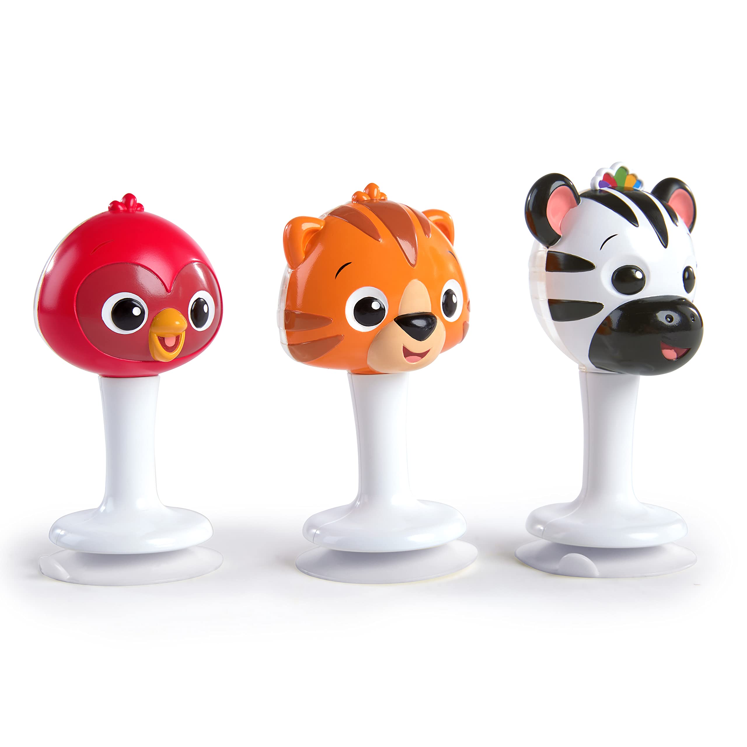 Baby Einstein Rattle & Jingle Trio High Chair Suction Toys Take-Along Musical RattleāÆSet Age 6 Months +, Multicolor, 3 Count