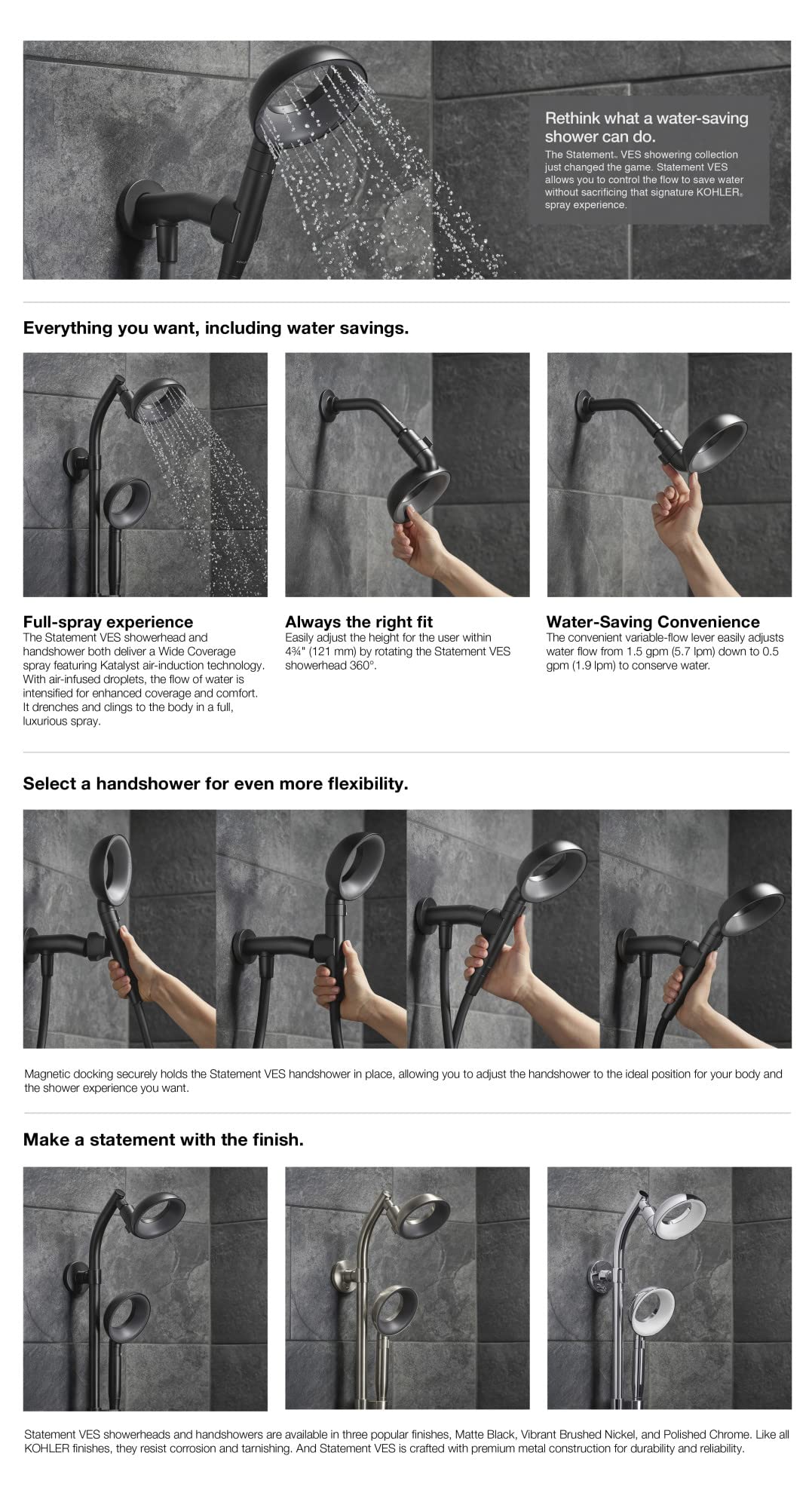 Statement Ves Single-Function Handshower Kit 1.5 Gpm