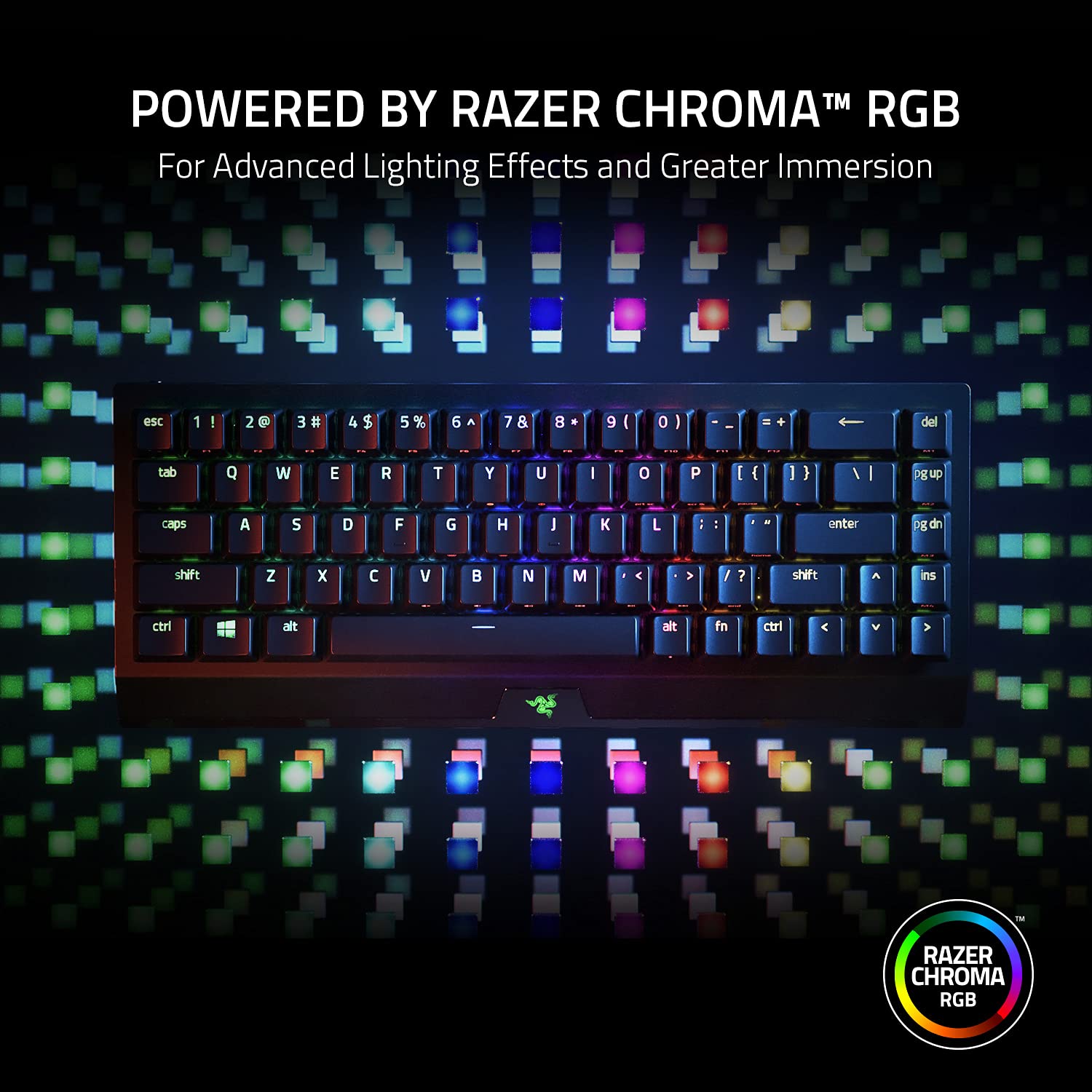 Razer BlackWidow V3 Mini HyperSpeed 65% Wireless Mechanical Gaming Keyboard: Yellow Mechanical Switches Linear & Silent - Doubleshot ABS Keycaps - Chroma RGB - Up to 200 Hr Battery - Snap Tap