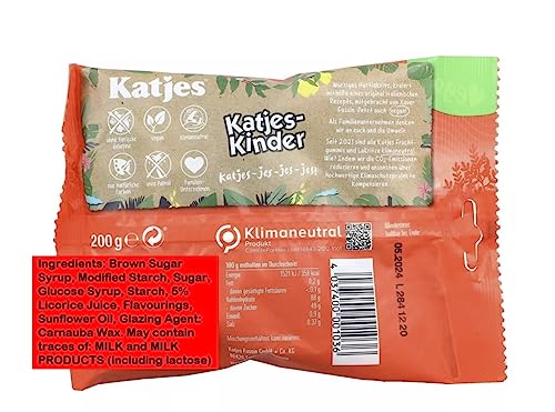Katjes Kinder Licorice Cat-shaped Drops 200g Licorice Pieces (Pack of 3)