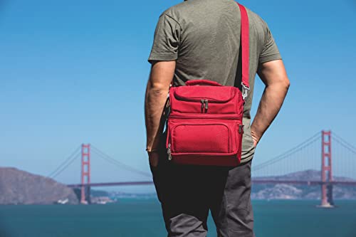 ONIVA - a Picnic Time brand, Pranzo Lunch Bag, Insulated Lunch Box with Picnic Set, Lunch Cooler Bag, (Red)