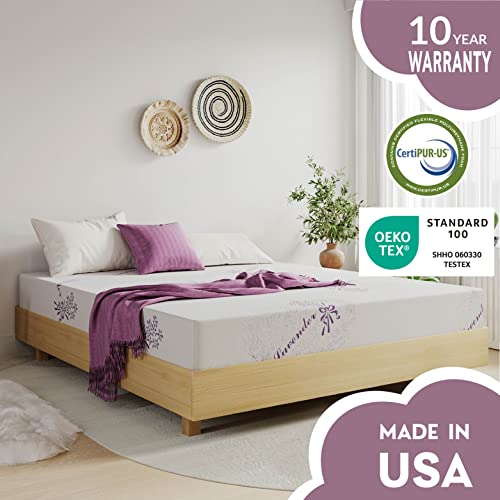 Dyonery Lavender Twin Memory Foam Mattress 6 Inch, Bed in a Box, CertiPUR-US Certified, AeroFusion Memory Foam, Made in USA, Medium, 38βx75βx6β, Purple