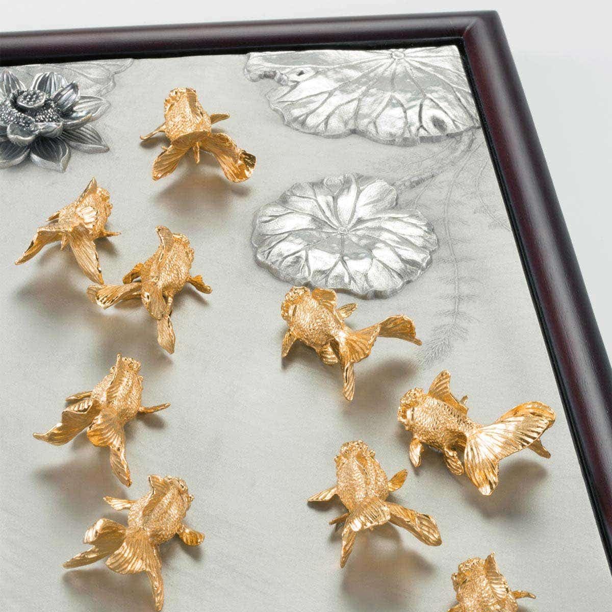 Royal Selangor Hand Finished Oriental Collection Pewter Gilt Goldfish Plaque Gift