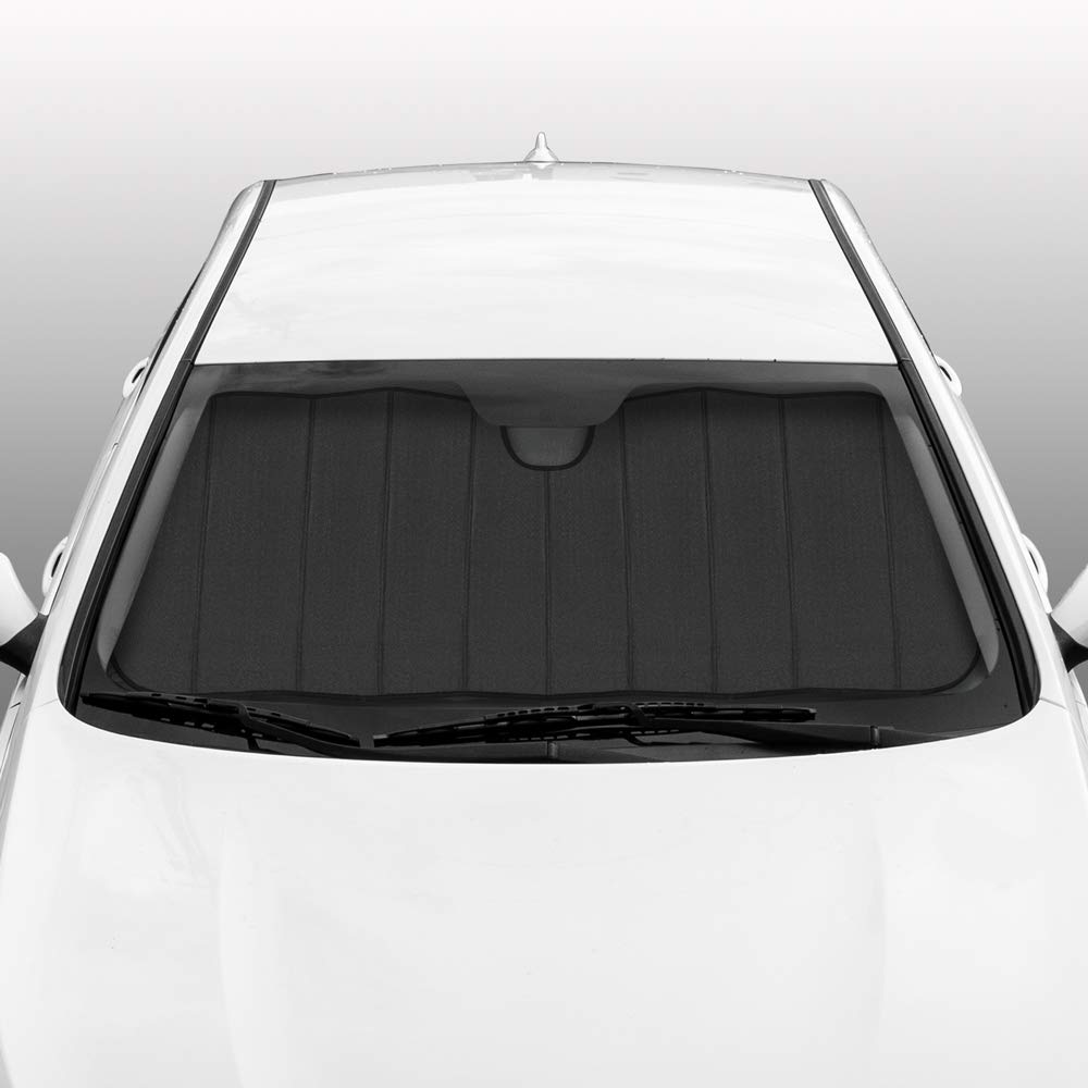 BDK-AS-2511 Front Windshield Shade-Accordion Folding Auto Sunshade for Car Truck SUV-Blocks UV Rays Sun Visor Protector-Keeps Your Vehicle Cool-57 x 27 Inch, Black Glitter