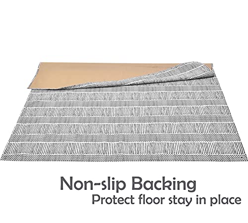 Splat Mat for Under High Chair/Arts/Crafts, Triluby 51" Waterproof Non Slip Food Splash Mat for Eating Mess, Washable Weaning Mat Reusable Spill Floor Protector (Stripe)