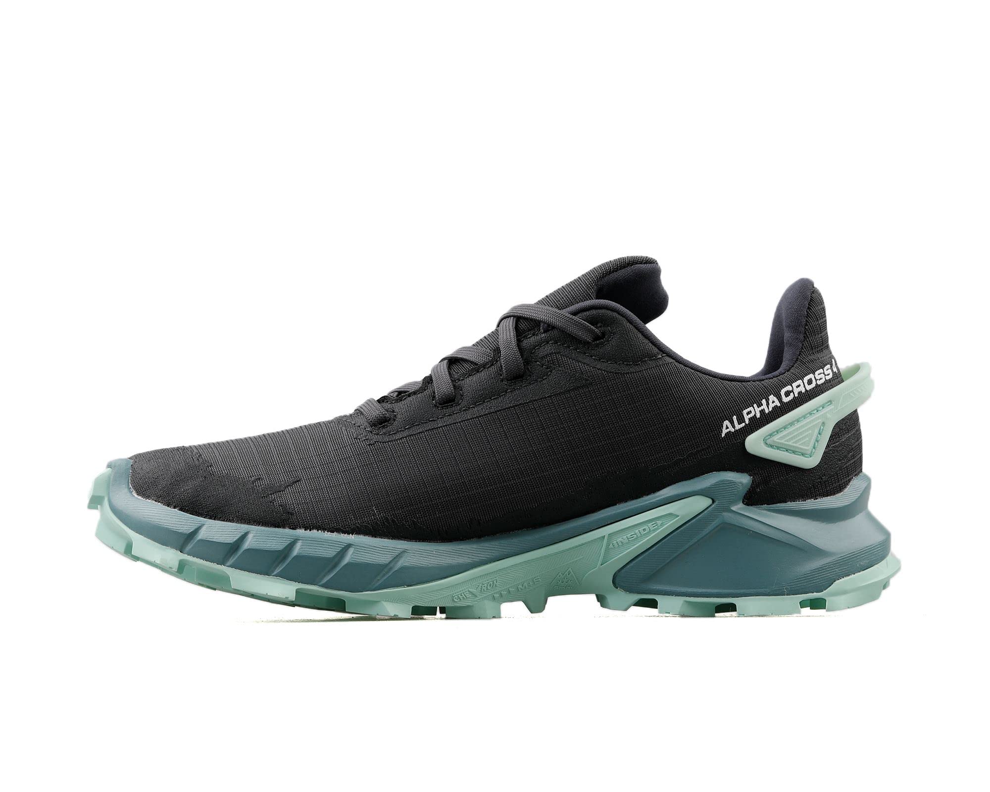 Salomon Women's Alphacross 4 GTX Trail Running Shoe, Ebony, 11