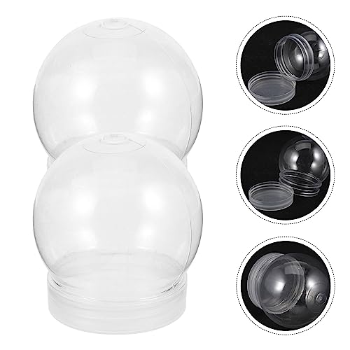 IMIKEYA 10pcs DIY Snow Globe Water Globe Christmas Plastic Globe with Screw Off Cap Clear Fillable Water Globe Jar Keepsake Globe Display Case for Fairy Lights Plants Flower