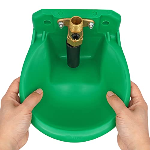 MINYULUA 2pcs Automatic Waterer Bowl Sheep Goats Drinking Bowl Farm Feeding Water Bowl Dispenser Plastic Drinking Trough Livestock Supply for Piglet Cattle Dog, Green