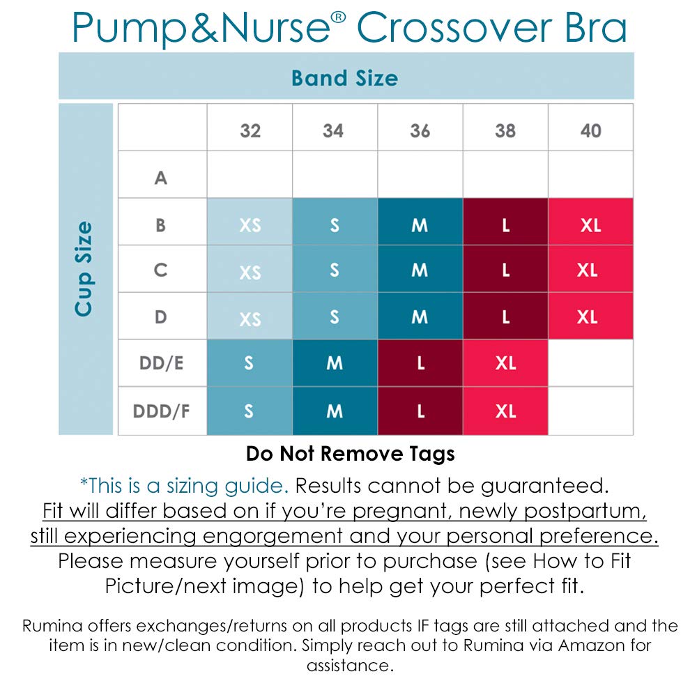 Rumina Hands Free Classic Pump&Nurse Adjustable Nursing Bra for Pumping. Ideal for Breastfeeding Pumps by Spectra, Medela, Lansinoh, etc., Nude XL