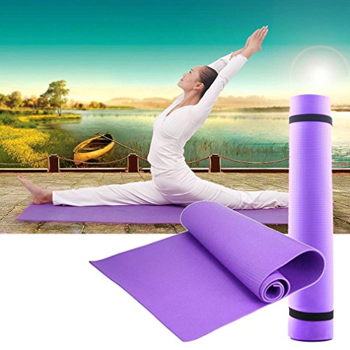 AWFAND Yoga Mat,6MM Extra Thick Exercise Yoga Mat with Carry Strap,Folding Gymnastics Mat,Non Slip, Durable and Lightweight Exercise Mat for Home Gym Exercise Pilates