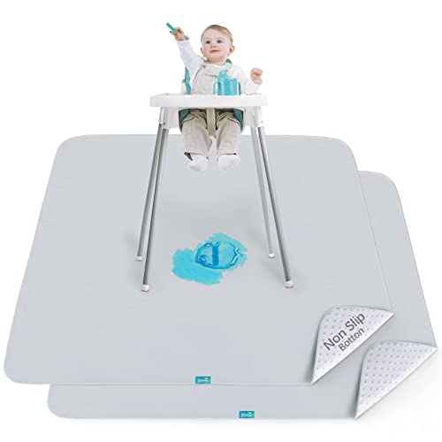 Splat Mat 2 Pack for Under High Chair & Arts & Crafts & Eating Mess, Waterproof 42''×46”Baby Playtime Anti-Slip High Chair Mat for Floor or Table, Reusable & Portable Splash Mat for Under High Chair