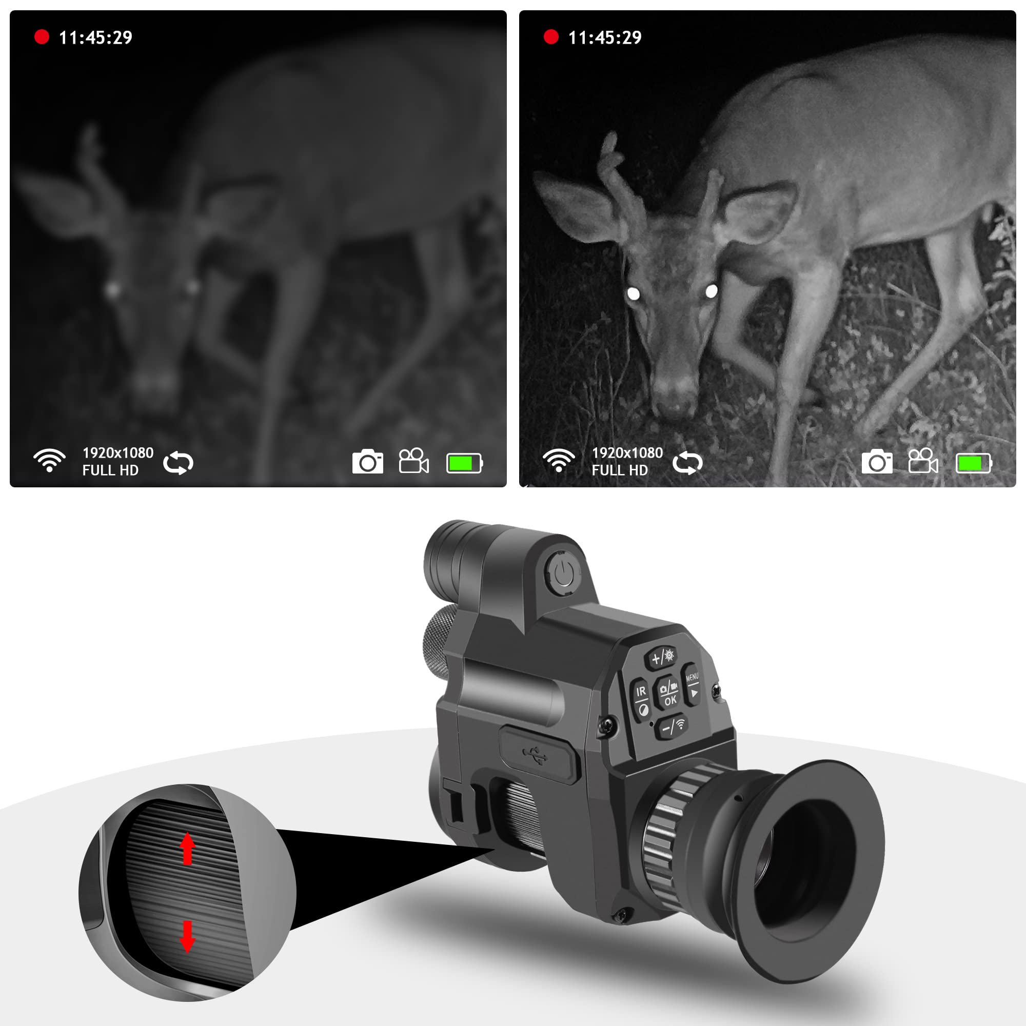 BESTSIGHT Pard NV007V Night Vision Scope 1080p HD WiFi Camera Camcorder Function Night Vision Scope Digital Night Vision- Including 32G SD Portable Day&Night Mode for Hunting Night Vision,Observation