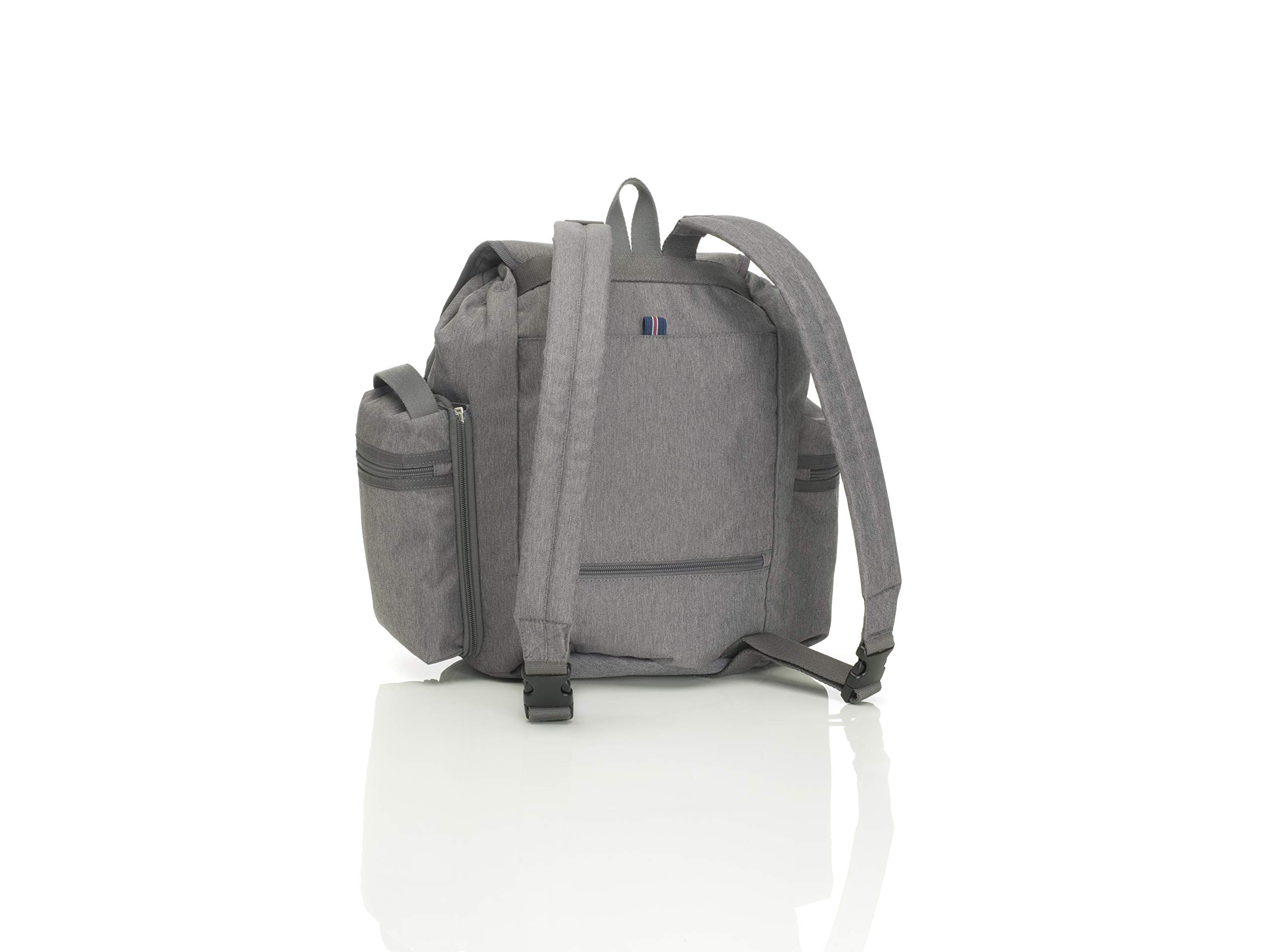 Storksak - Large, Multi-Functional, Waterproof, Travel Backpack Baby Diaper Changing Bag with Napkin Pad Holder, Fold-Out Changing Mat and Shoulder Straps, Grey
