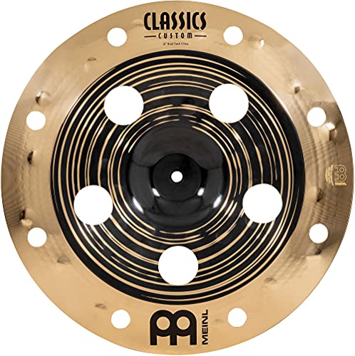Meinl Cymbals Classics Custom Dual 16" Trash China Cymbal with Holes, Dark and Brilliant Finish — Made in Germany — for Rock, Metal and Fusion, 2-Year Warranty, (CC16DUTRCH)
