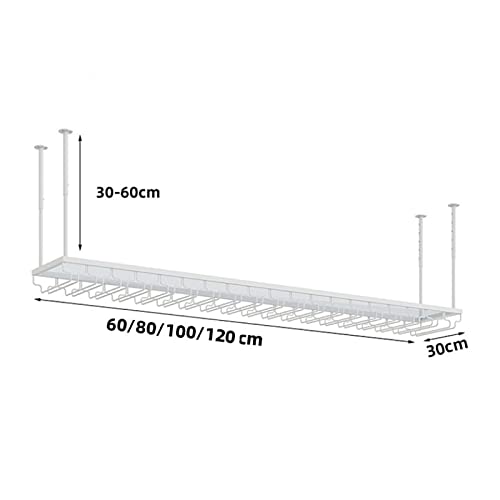Ceiling Glass Rack Ceiling Hanging Rack,Adjustable Height,Metal Holder Stemare Goblets,Bars Restaurants Kitchenshite Storage Shelf,Can Bear 100KG