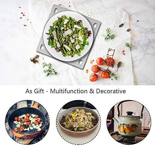 Square Cast Iron Trivet Gray Metal Trivets for Kitchen Dining, Hot Pot Holder Hot Pads for Table & Countertop - Heat Resistant Teapot Trivets