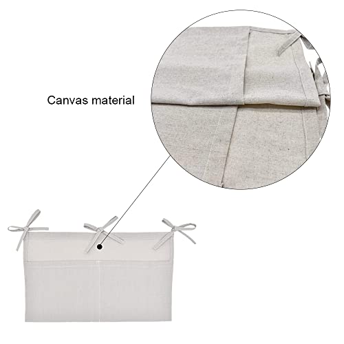 SuXHyez Bedside Caddy Hanging Storage Pocket Baby Cot Pocket Organiser for Holding Bottle Toy Diaper Nursery Dorm Rooms Baby Bed Rails Hanging Storage Bag(Grey