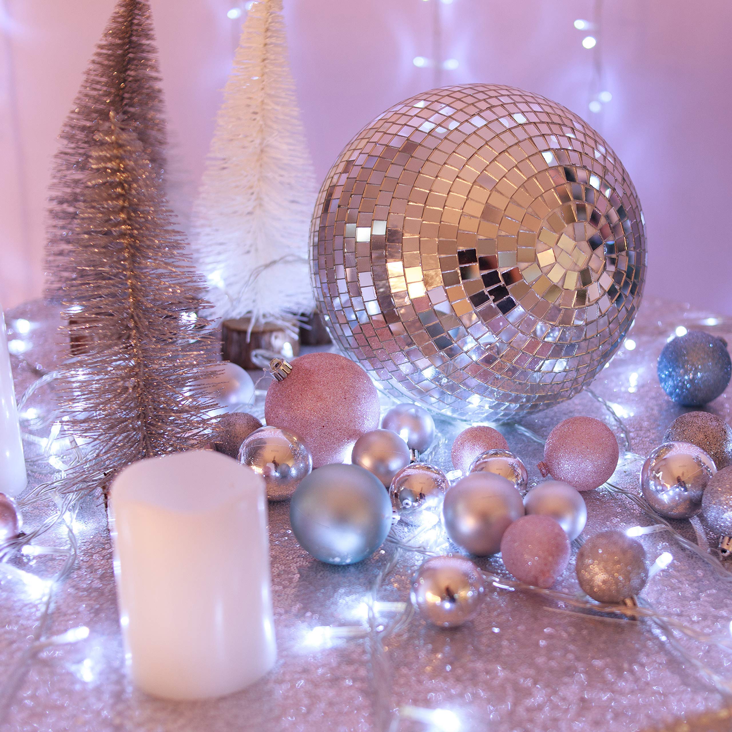 Big Mo's Toys Disco Ball - Silver Mirror Hanging Disco Ball Party Decoration Accessories for 70s Parties