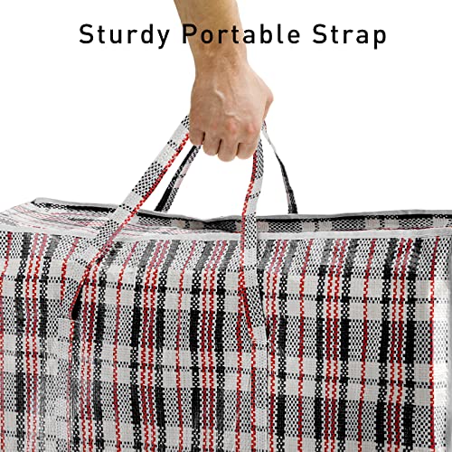 Hiceeden 9 Pack 108L Checkered Moving Storage Bags, Extra Large Travel Plaid Bag Alternative to Moving Boxes, Dorm Laundry Tote Organizer with Strong Zipper and Handle for Clothes, Pillows, Bedding, Red / Blue / Black