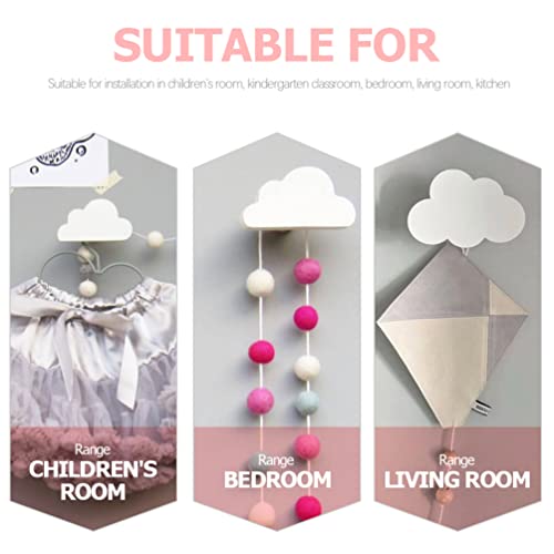 Cabilock 4pcs Hanger Hooks Cloud Wall Hanger Bathroom Wall Hooks Magnetic Goose Cloud Hook Wall Storage Shelf Decoration Hat Wooden Decor Wooden Wall Hooks Child Wall Hanging Key Cabinet