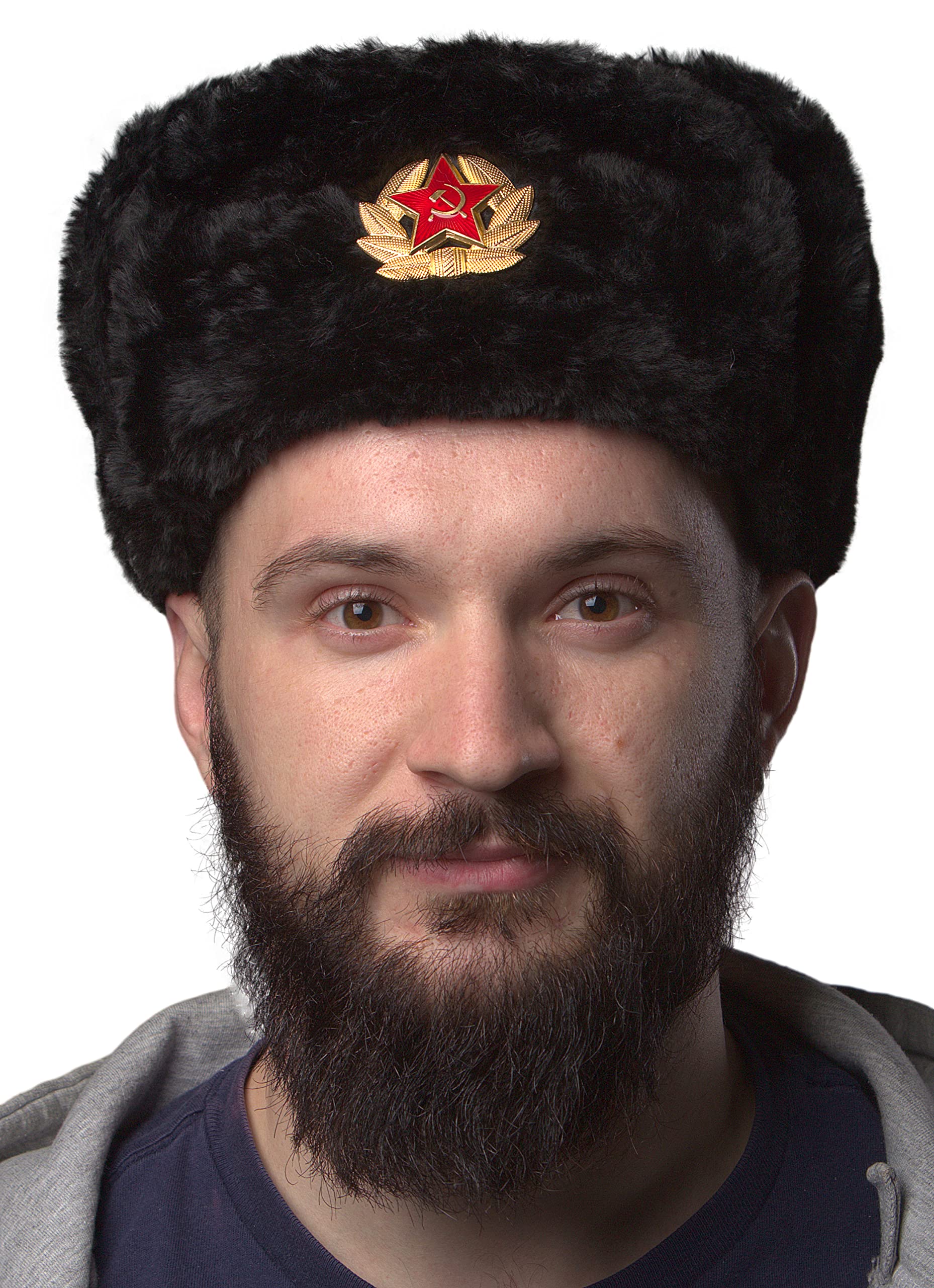 BELEON Ushanka Russian Fur Hat - Soviet Army Trapper Hat - Winter Hat