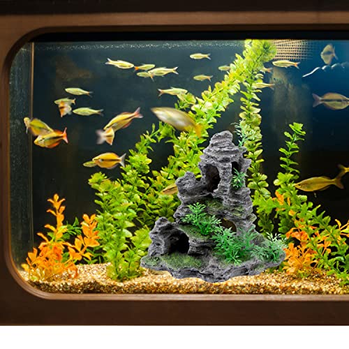 Saim Aquarium Ornament Mountain View Stone Ornament Rockery Landscape Fish Tank Decoration - Large Sizes