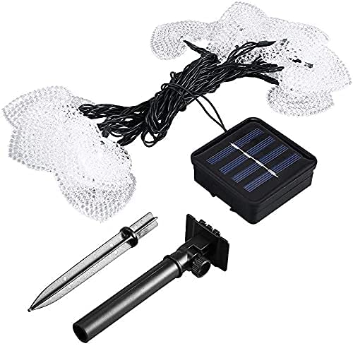JIAN Heart-Shaped Solar String Light, String Lights Outdoor Garden, 5m 20 LED Decorative Light Garden Lights for Wedding Party Patio Home Christmas Tree Decorations for Christmas (Warm White)
