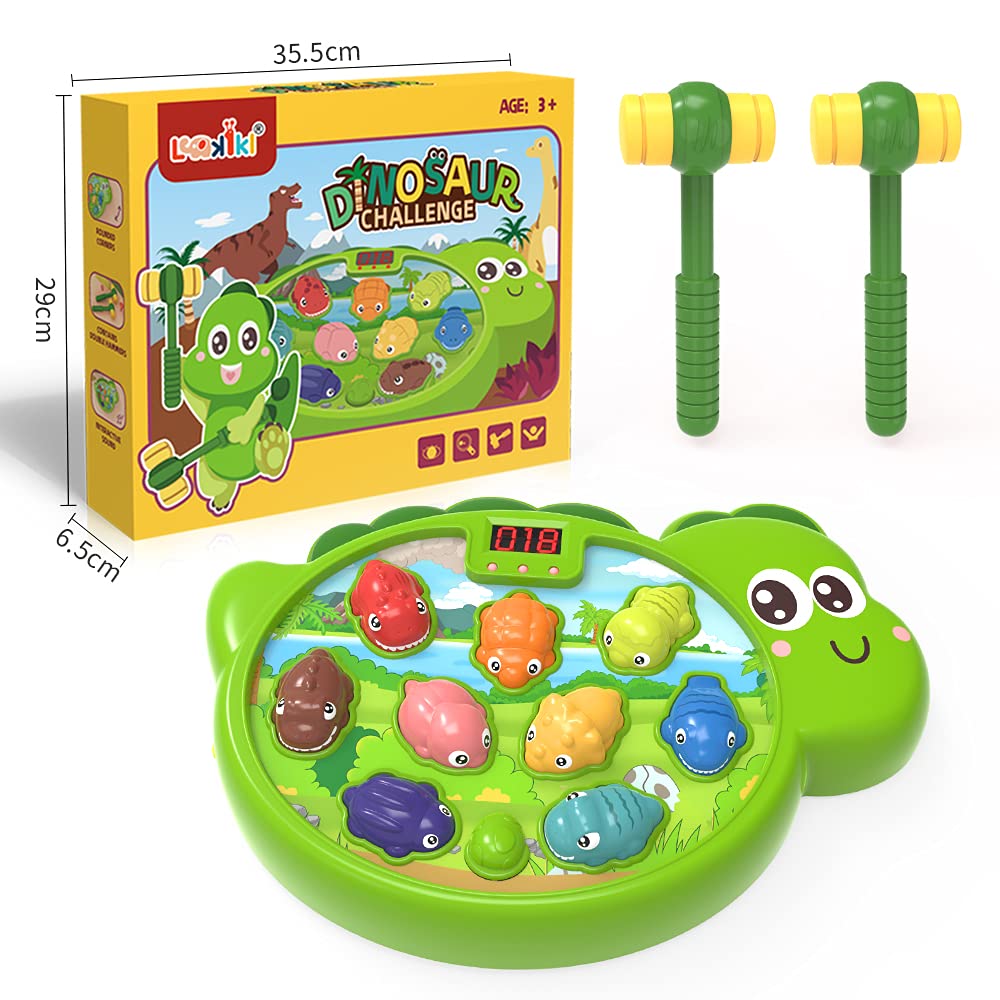 NETNEW Whack A Mole/Dinosaur Game Toys for 2 3 4 5 6 7 8 Years Old Boy Toddler Toys 3 Modes, 30 Levels each Music and Light up Age 2-8 Early Learning Active Developmental Toy Birthday Gift for Toddler