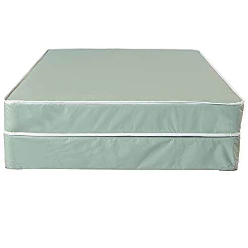 Mattress Comfort, 8-Inch Firm Double Sided Tight top Waterproof Vinyl Innerspring Mattress & 8" Wood Box Spring Set, Full XL