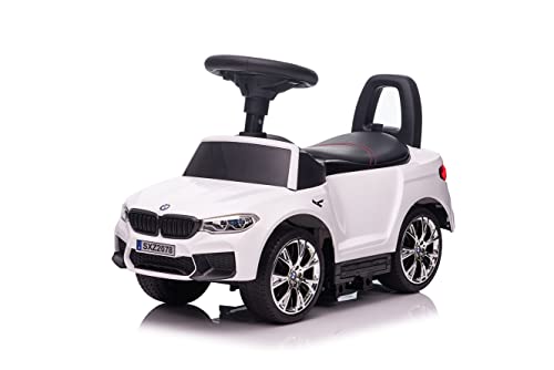 Best Ride On Cars BMW 4 in 1 Battery Powered Push Car, White, Large