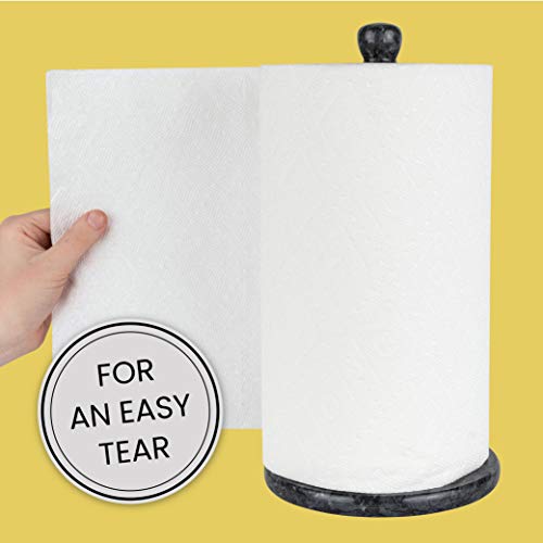 Homeries Marble Paper Towel Holder β Deluxe Upright Towel Dispenser for Kitchen Countertop, Cabinet & Bathrooms β Non Steel & Non Plastic Design β Heavy Duty, Solid Standup Paper Towel Holders
