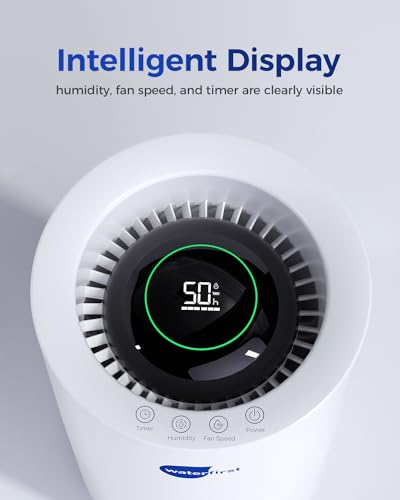 WaterFirst® Humidifiers for Bedroom with Healthy Humidity, Top Fill Evaporative Humidifier, Filter & Ag+ Technology Keep Cleaner Moisture, No White Dust, No Mist without Wetting Surface